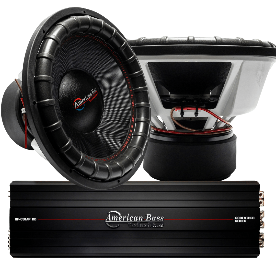Power Pack: 2 Godfather 18 Subwoofers + Godfather Comp 11D Amplifier